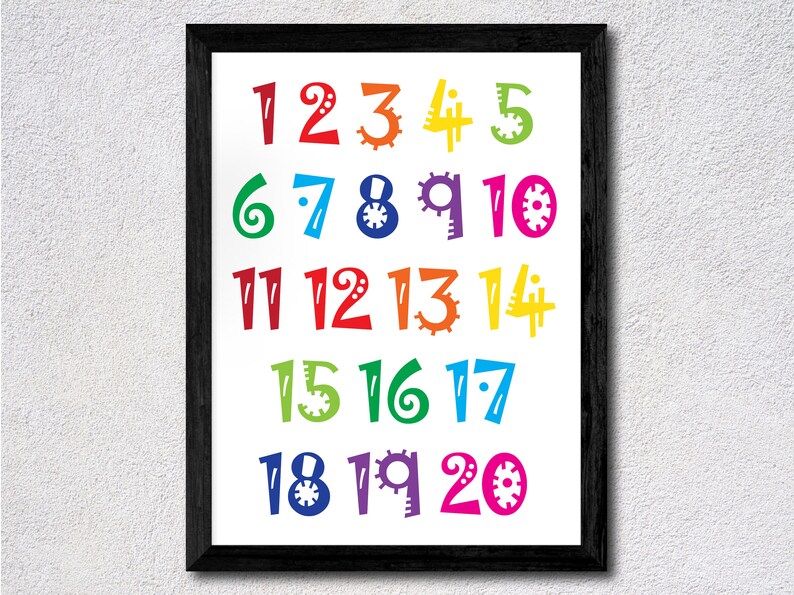 Minimal Numbers Print Educational Print Nursery Print - Etsy