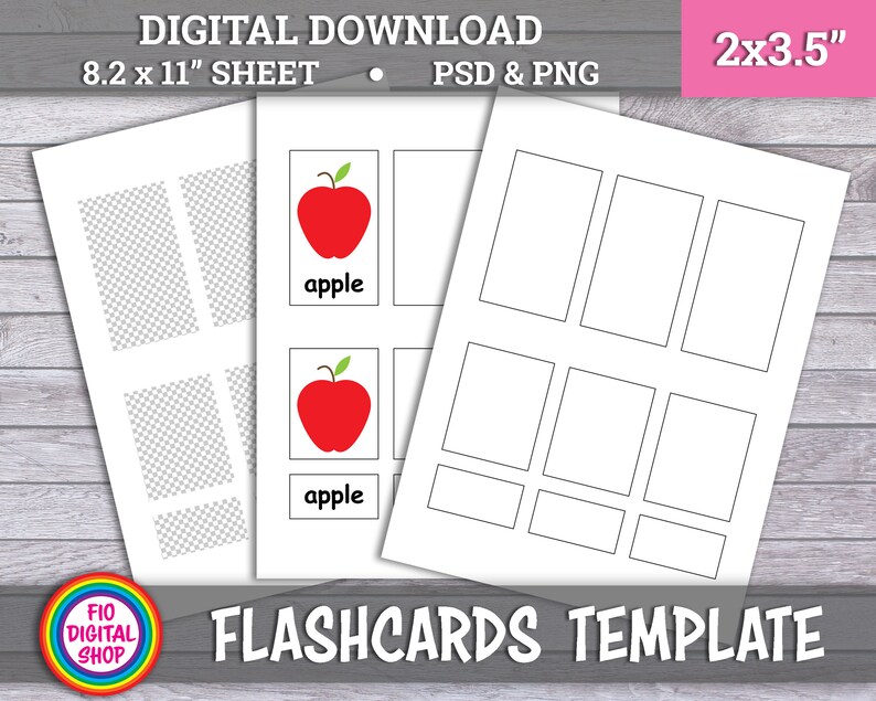 Flashcards Template, Editable Flashcards for Kids, Educational ...