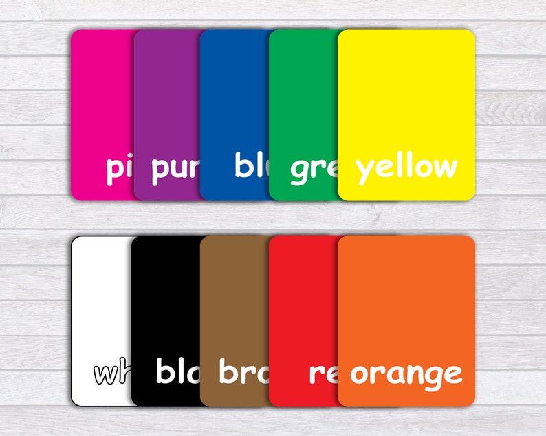 Editable Colors Flashcards, Printable Flashcards, Educational ...