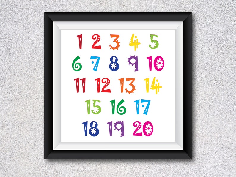 Minimal Numbers Print Educational Print Nursery Print - Etsy