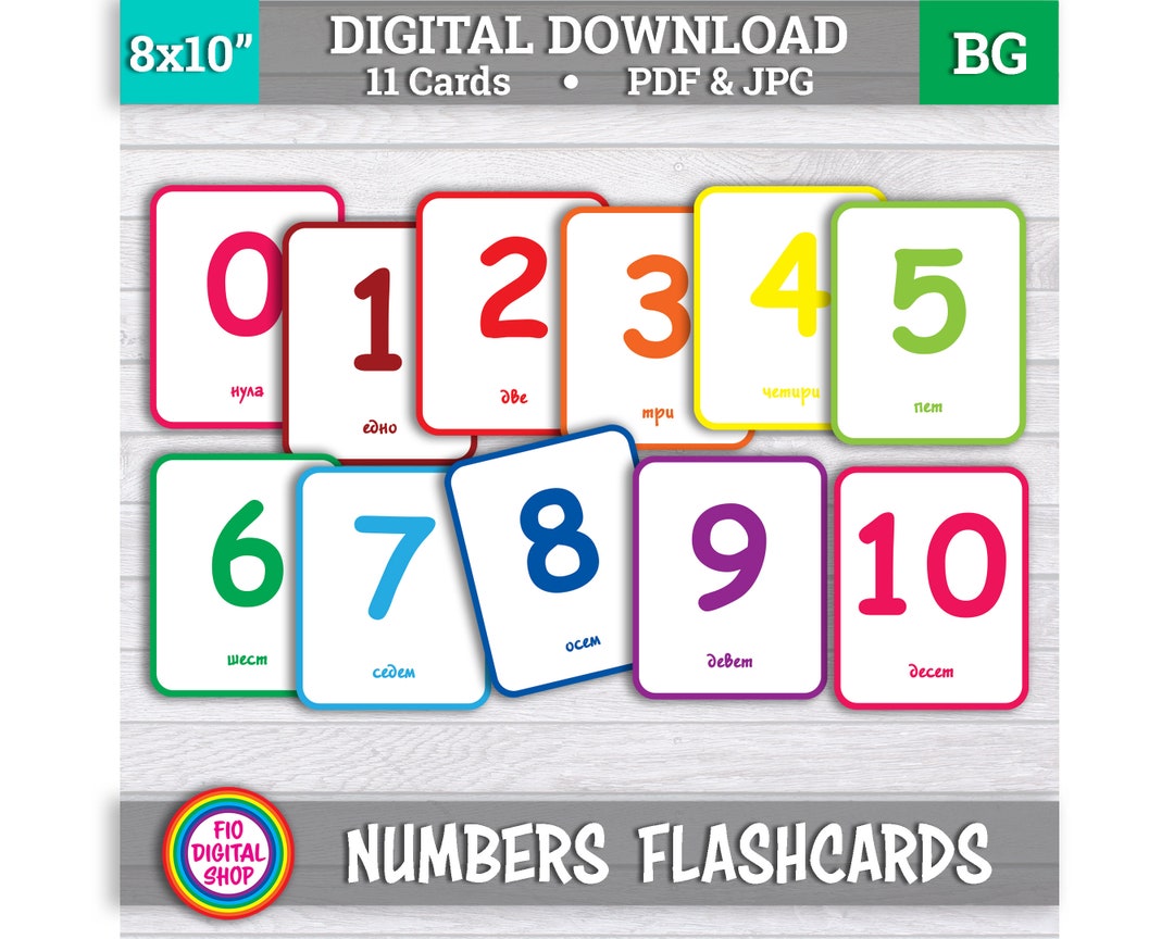 Number Flash Cards 0-10, Count to 10, Preschool Counting Flash Cards ...