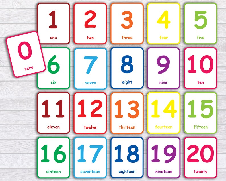 Number Flash Cards 0-100, Count to 100, Preschool Counting Flash Cards ...