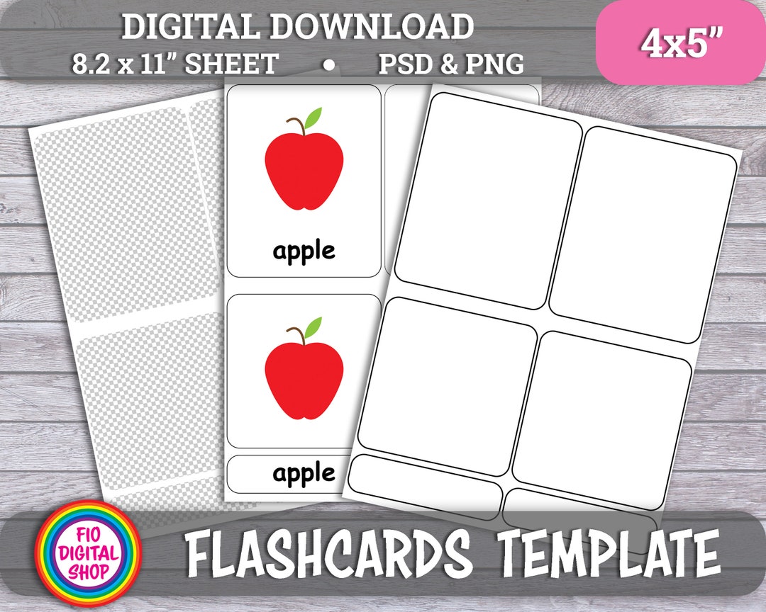 Flashcards Template, Editable Flashcards for Kids, Educational ...