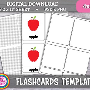 Flashcards Template, Editable Flashcards for Kids, Educational ...