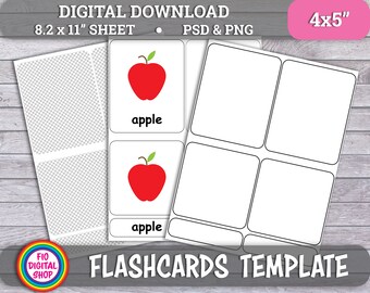 Flashcards Template, Editable Flashcards for Kids, Educational ...