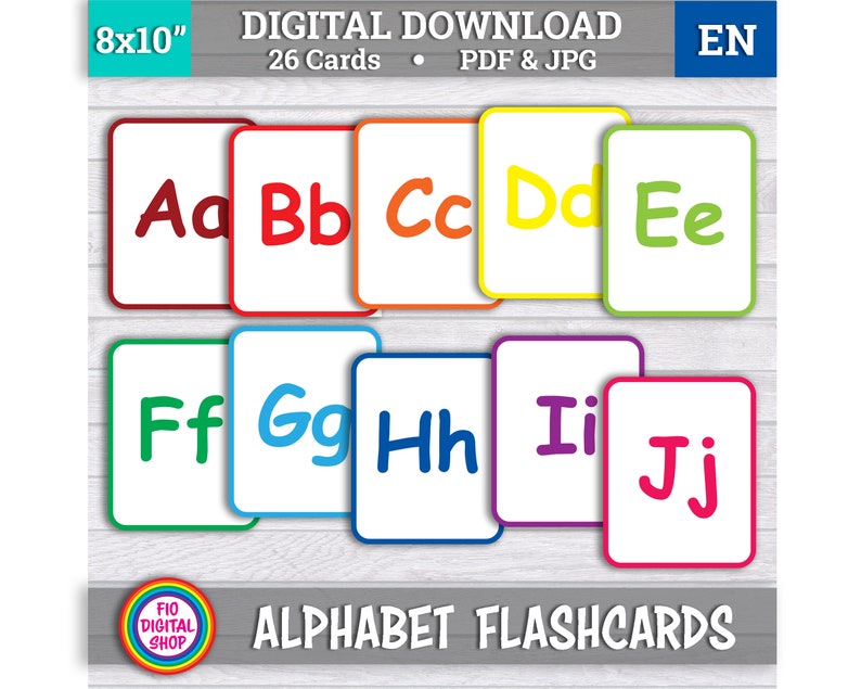 Alphabet Flash Cards ABC, English Letters, Preschool Alphabet Flash ...