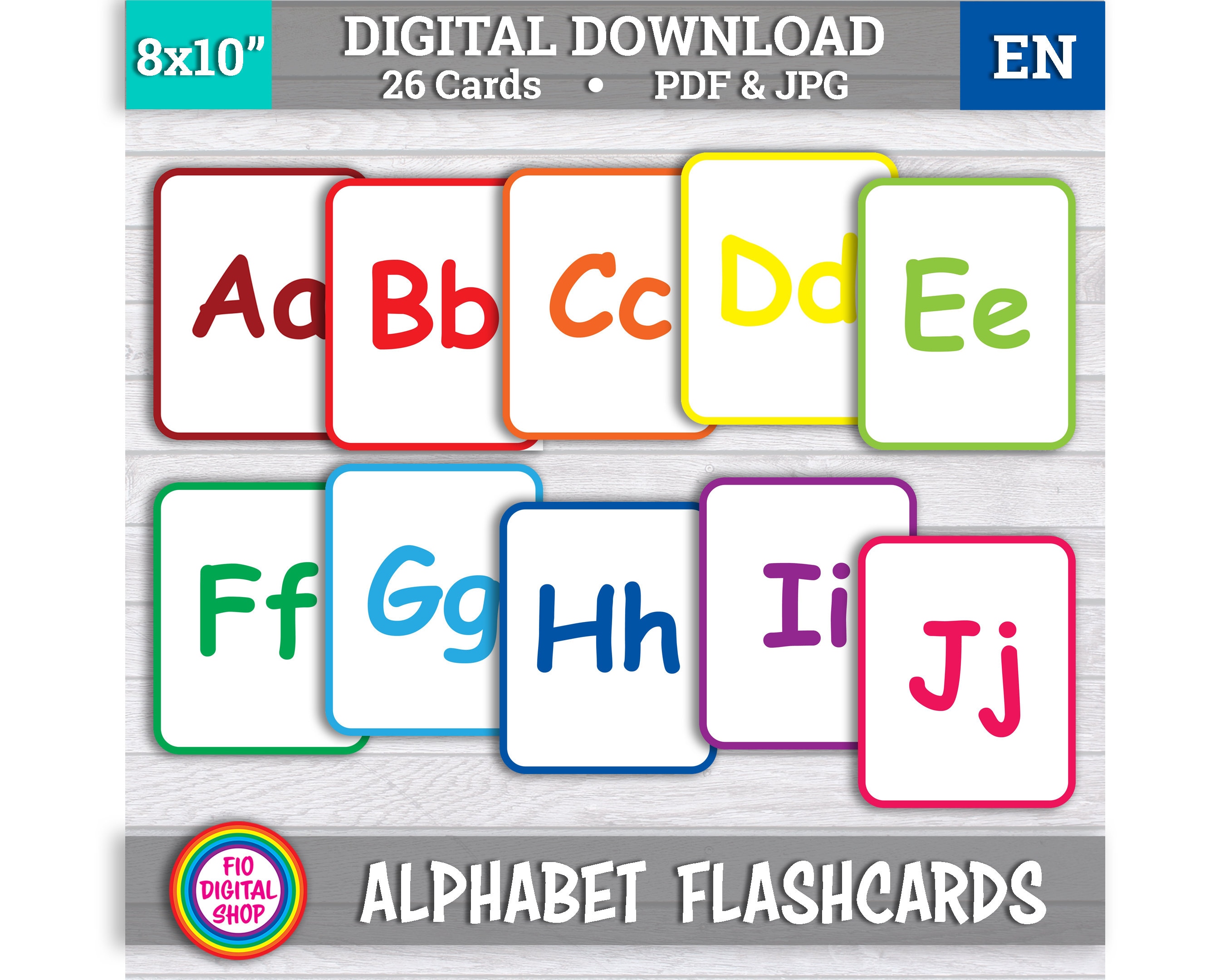 Alphabet Flash Cards ABC, English Letters, Preschool Alphabet Flash ...
