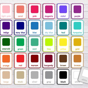 Editable Colors Flashcards, Printable Flashcards, Educational ...