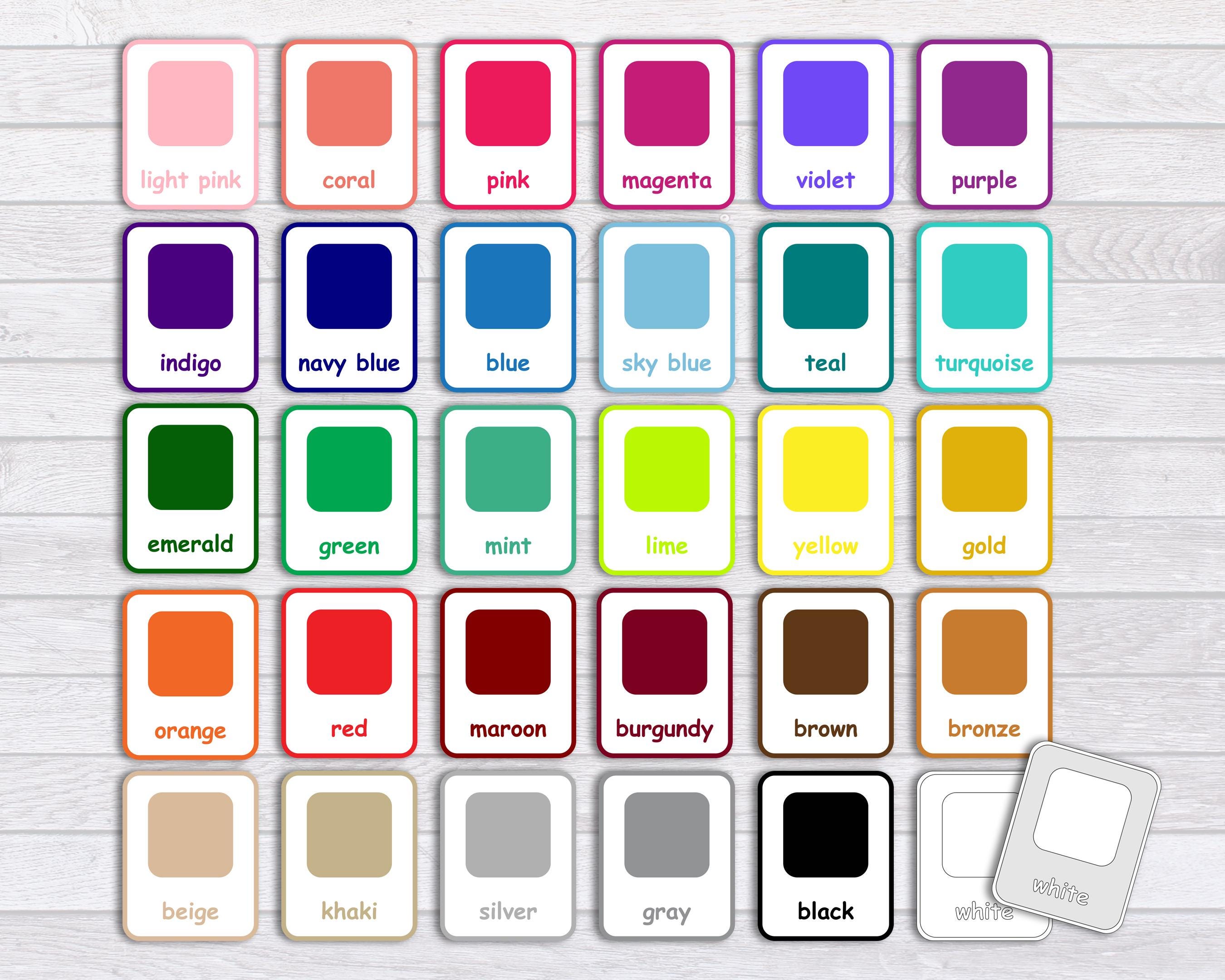 Editable Colors Flashcards, Printable Flashcards, Educational ...