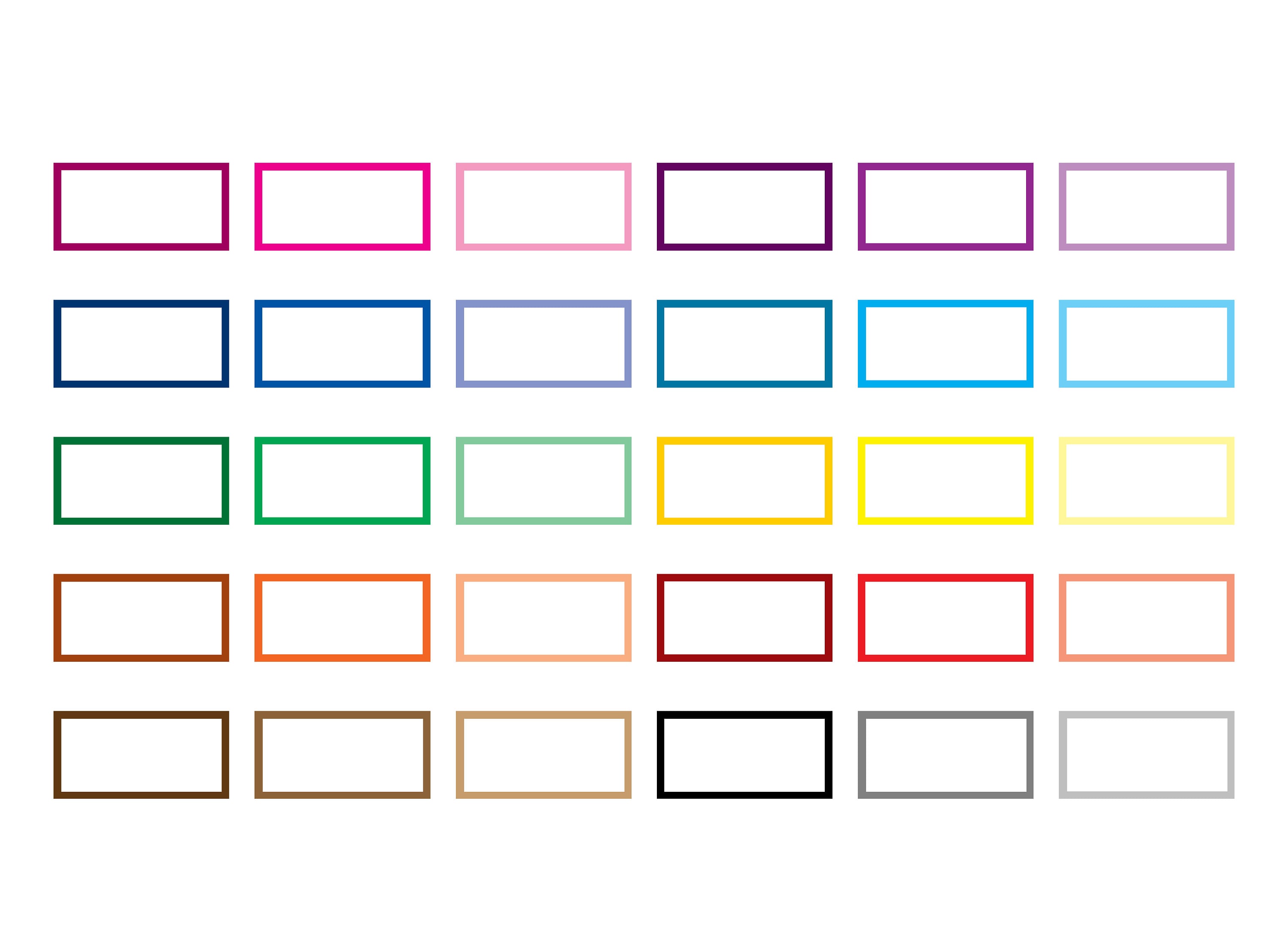 Rectangle Frame Clipart, 30 Solid Colors, Planner Sticker, Card Making ...