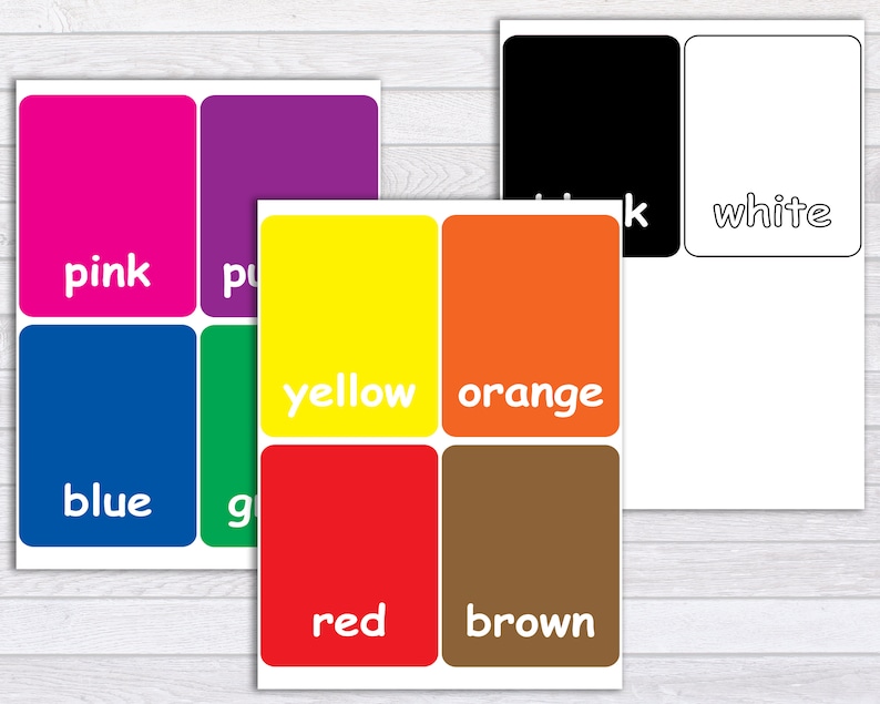 Editable Colors Flashcards, Printable Flashcards, Educational ...