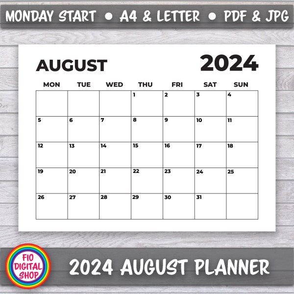 Free august 2024 calendar - Etsy.de