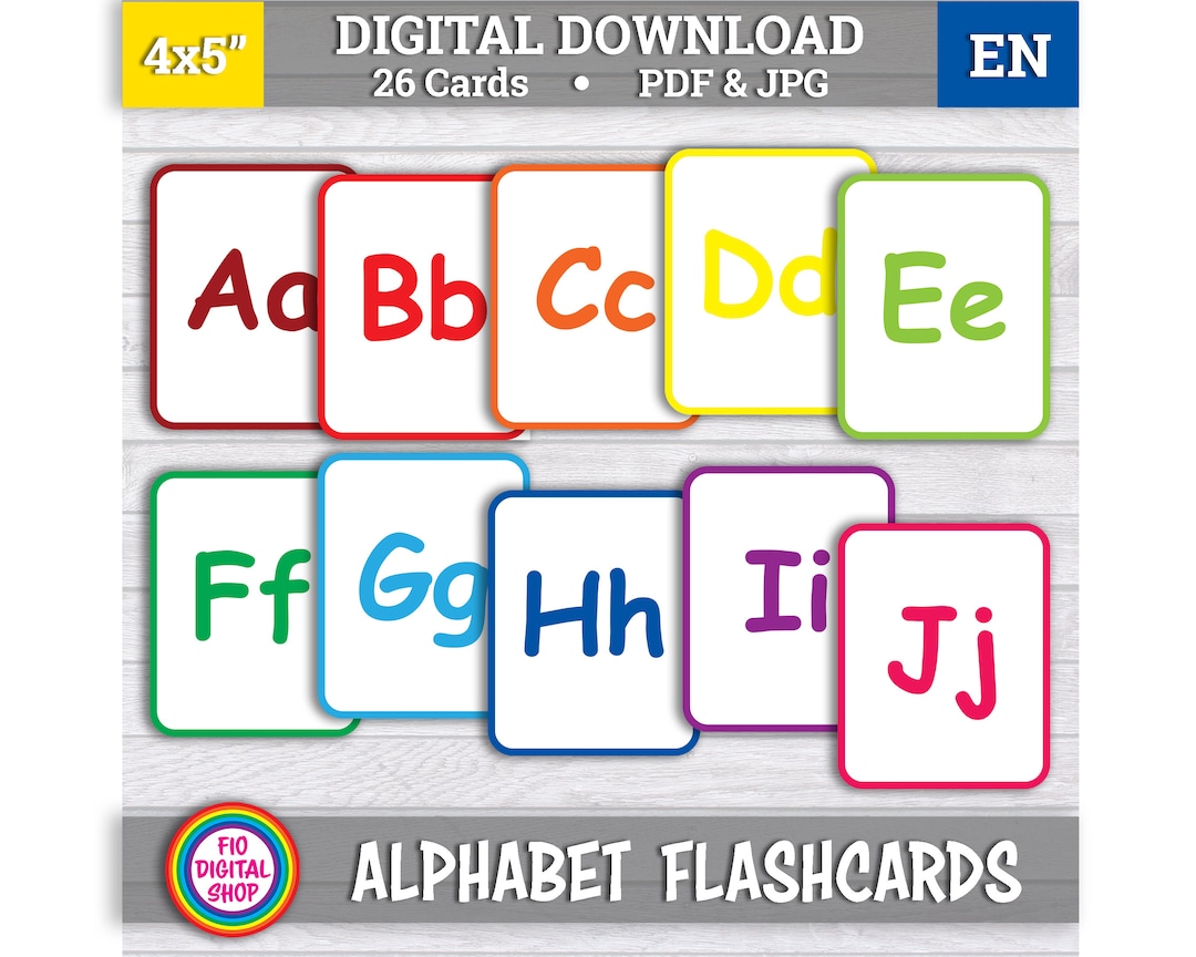 Alphabet Flash Cards ABC, English Letters, Preschool Alphabet Flash ...