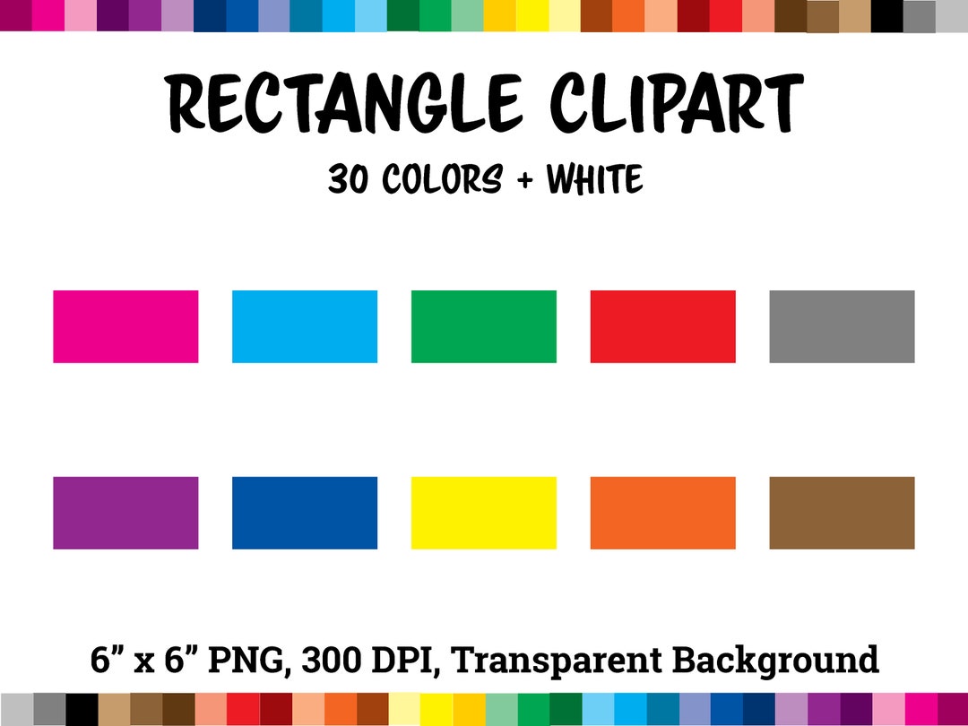 Rectangle Clipart, 30 Solid Colors, Planner Sticker, Card Making ...