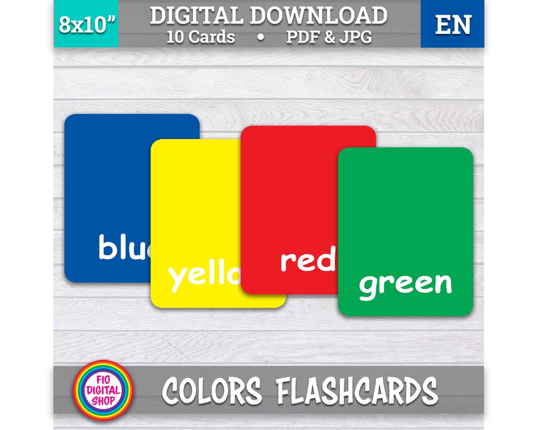 Colors Flashcards for Kids, Printable Flashcards, Educational ...
