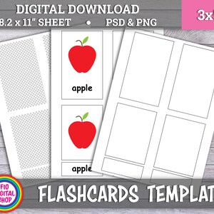 Flashcards Template Editable Flashcards for Kids Educational - Etsy