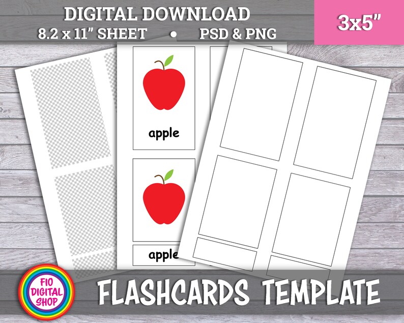 Flashcards Template Editable Flashcards for Kids Educational - Etsy
