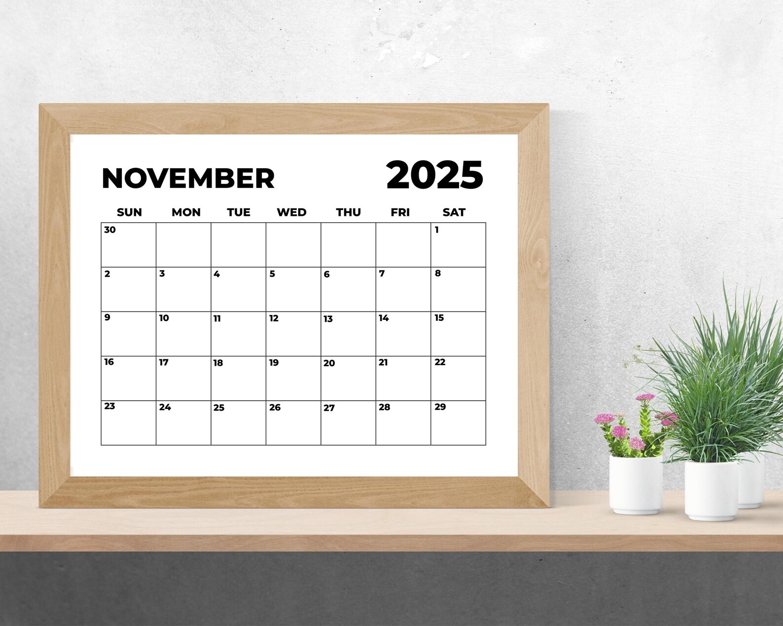 Monthly Planner November 2025, Simple Planner, Printable Landscape ...