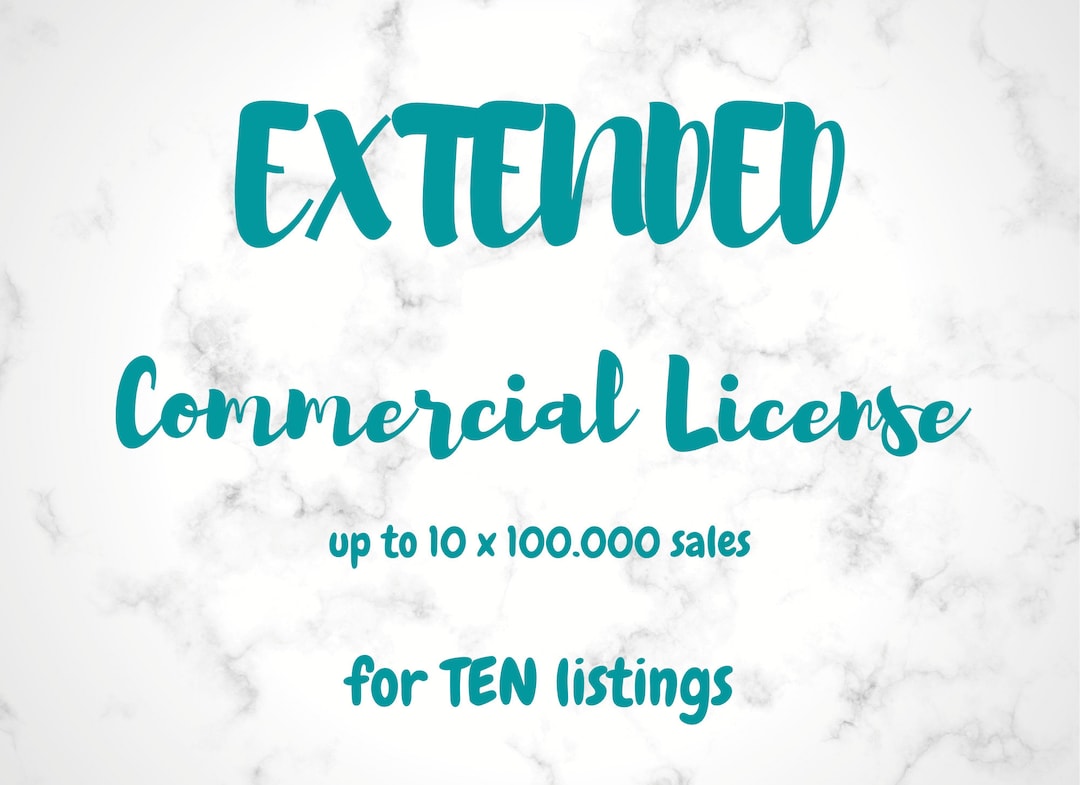 Extended Commercial License, No Credit Required for Ten Digital Items ...