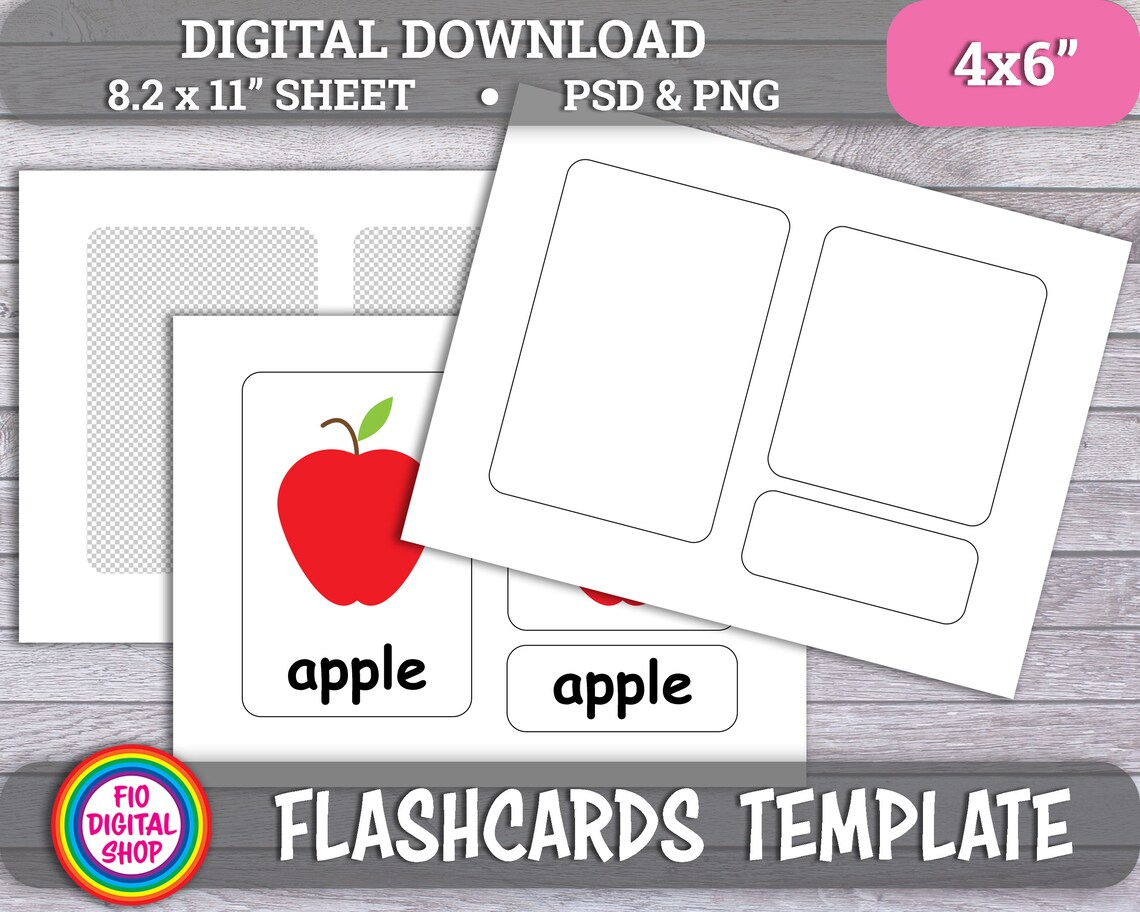 Flashcards Template, Editable Flashcards for Kids, Educational ...