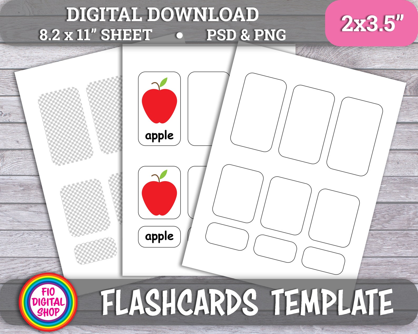 Flashcards Template, Editable Flashcards for Kids, Educational ...