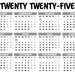 2025 Minimalist Black and White Calendar, Monday Start Printable ...