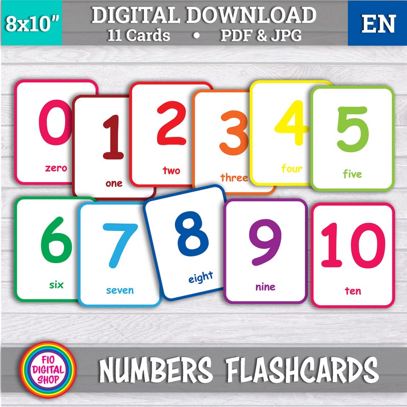 Number Flash Cards - Etsy