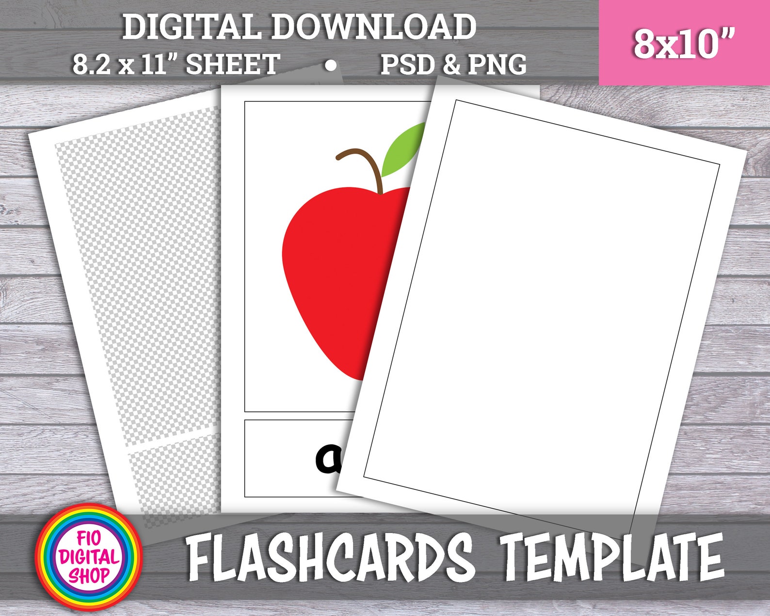 Flashcards Template Editable Flashcards for Kids Educational - Etsy
