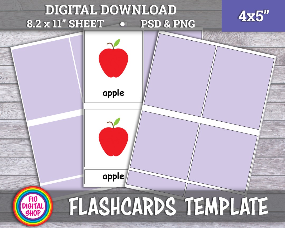 Flashcards Template, Editable Flashcards for Kids, Educational ...