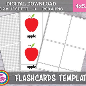 Flashcards Template, Editable Flashcards for Kids, Educational ...