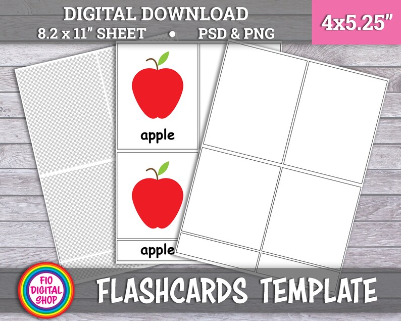 Flashcards Template, Editable Flashcards for Kids, Educational ...
