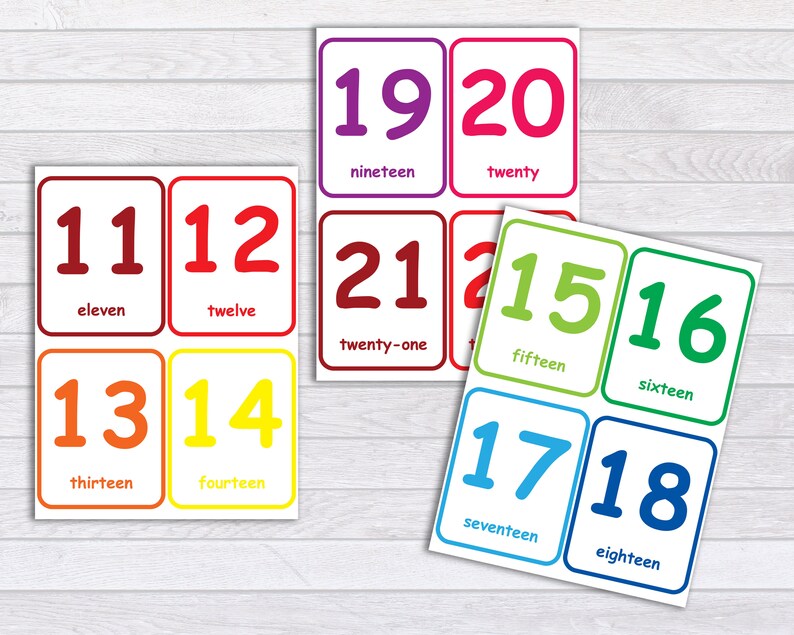 Number Flash Cards 0-100, Count to 100, Preschool Counting Flash Cards ...