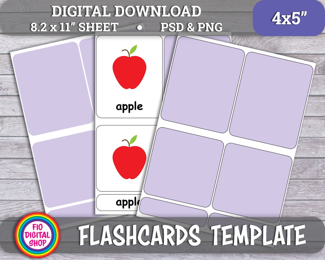 Flashcards Template, Editable Flashcards for Kids, Educational ...