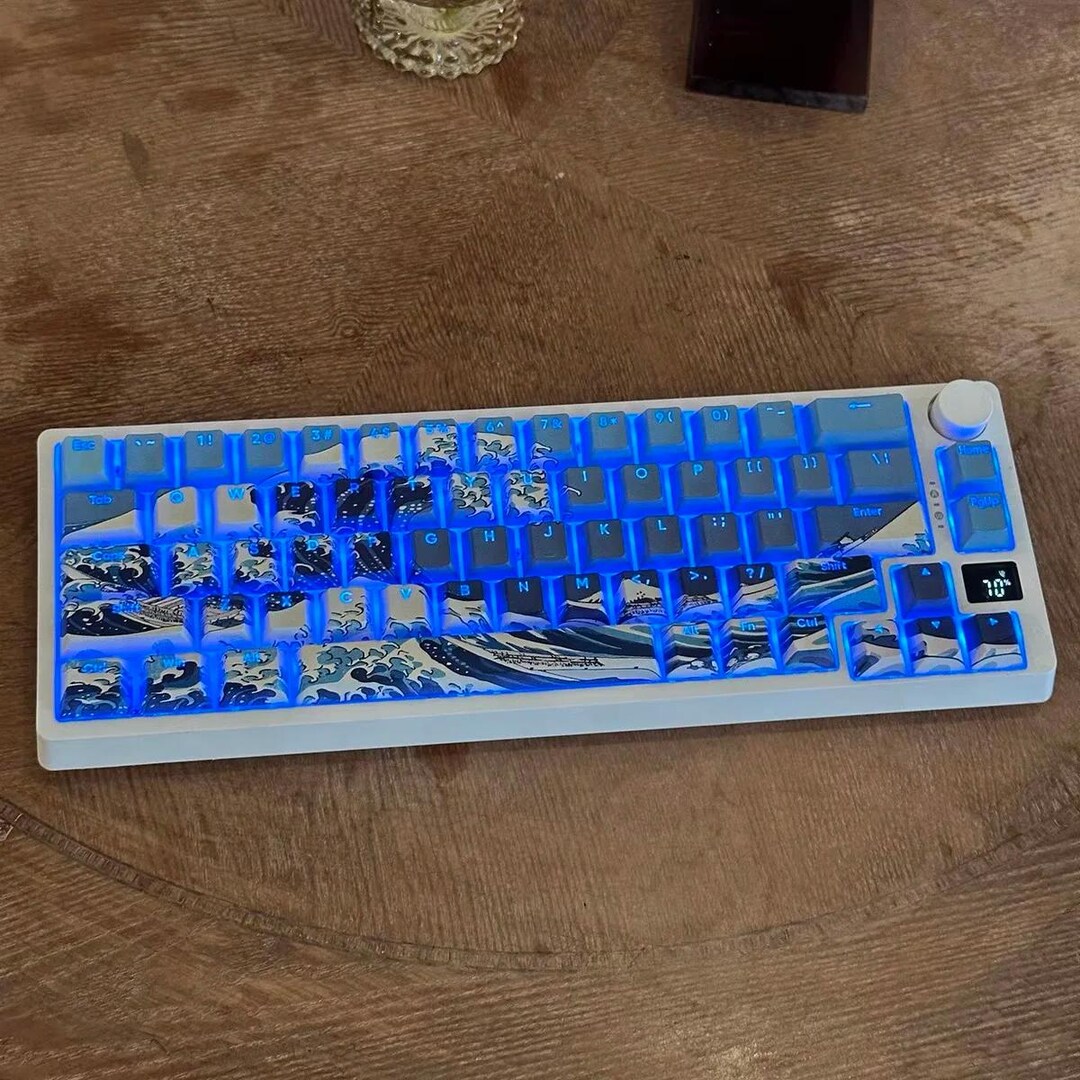 Keycap Translucent Ukiyoe Coral Sea the Great Wave off Kanagawa Cherry ...