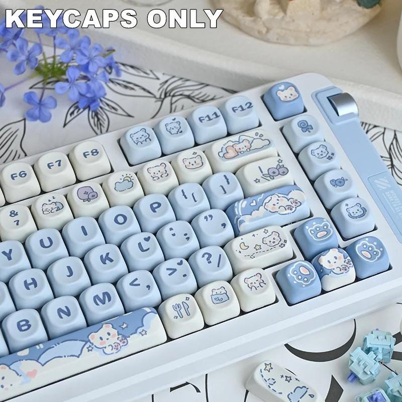132 Keys Ice Cream Puppy PBT Keycaps MOA Profile Dye-sublimated Keycap ...