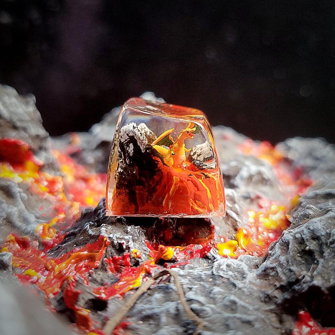 Mechanical Keyboard Buttons Pokemon Charizard Keycap Keycap Artisan - Etsy
