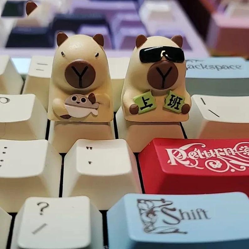 Mifuny Capybara Keycap Animal Artisan Keyboard Cap Resin Custom Keycaps ...