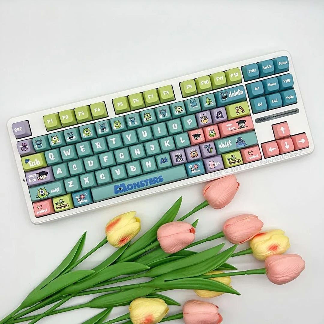 MDA Keycap Cute Cartoon Set of Keys PBT MOA Height Keycap Diy Creative ...