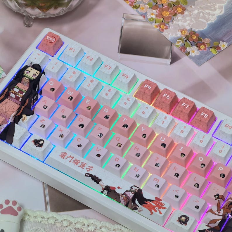 Japanese Anime Keycaps Cherry Profile PBT Keycap Anime Key Caps for ...