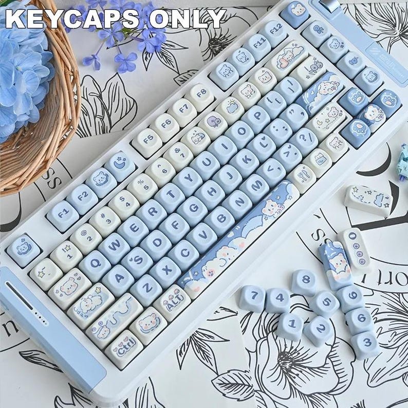 132 Keys Ice Cream Puppy PBT Keycaps MOA Profile Dye-sublimated Keycap ...