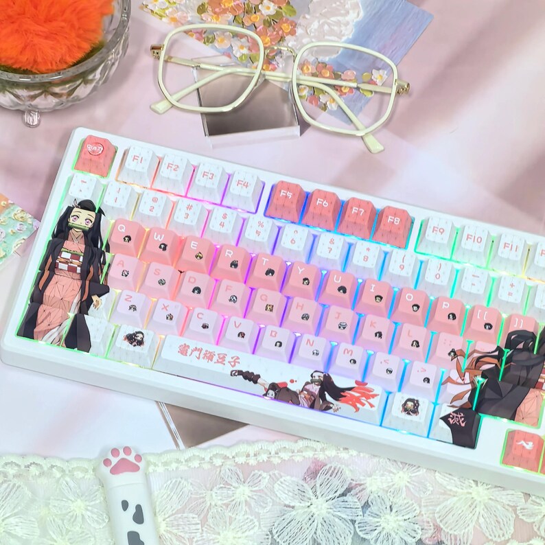 Japanese Anime Keycaps Cherry Profile PBT Keycap Anime Key Caps for ...