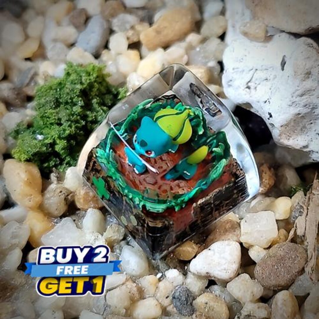 Bulbasaur Keycap Ver 2, Bulbasaur Mechanical Keyboard Button, Artisan ...