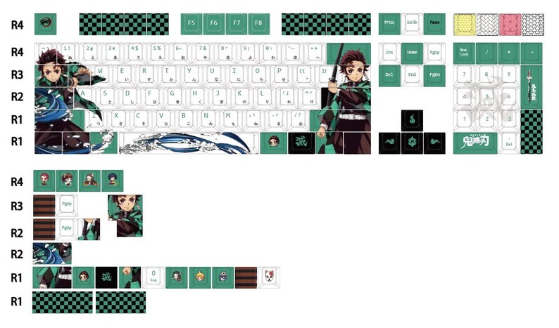 Japanese Anime Keycaps Cherry Profile PBT Keycap Anime Key Caps for ...