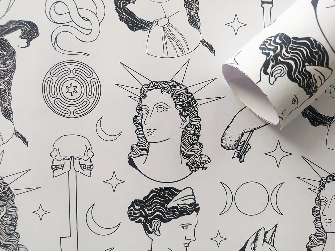 Greek Goddess Gift Wrap, Greek Mythology Wrapping Paper,ancient Greece ...