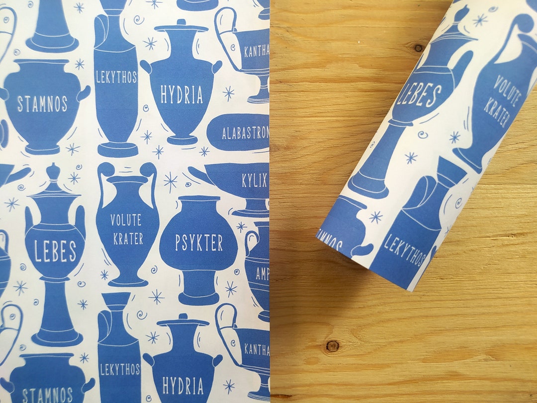 Greek Pottery Wrapping Paper Greek Vase Gift Paper Mythology - Etsy