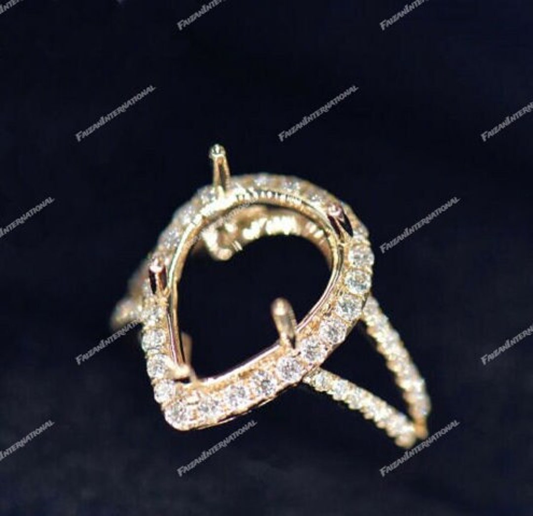 Gold Platted Pear Shape Semi Mount,10x14mm Pear Ring Setting,semi Mount ...