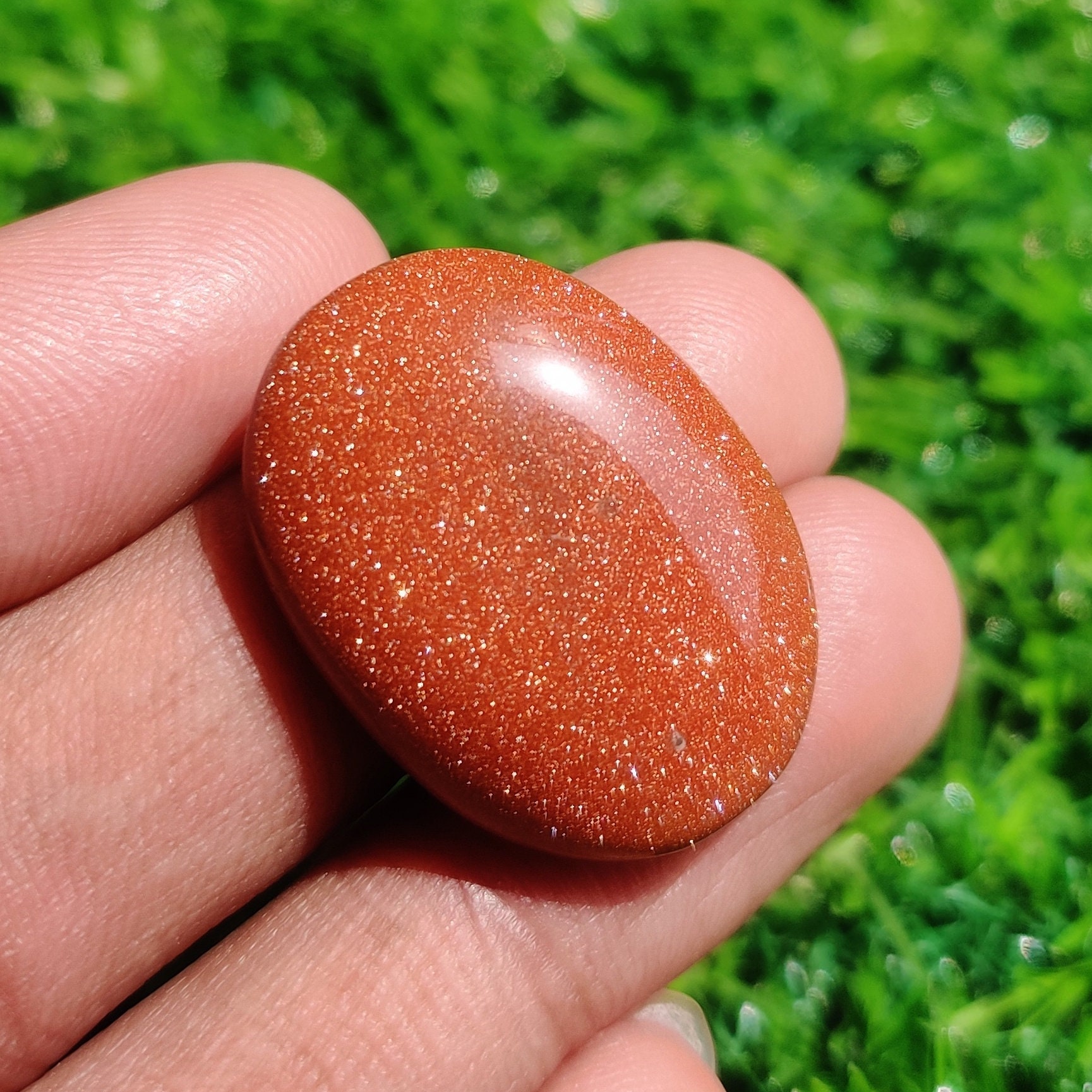 Sparkling Red Gold stone cabochon Red goldstone cabochon | Etsy