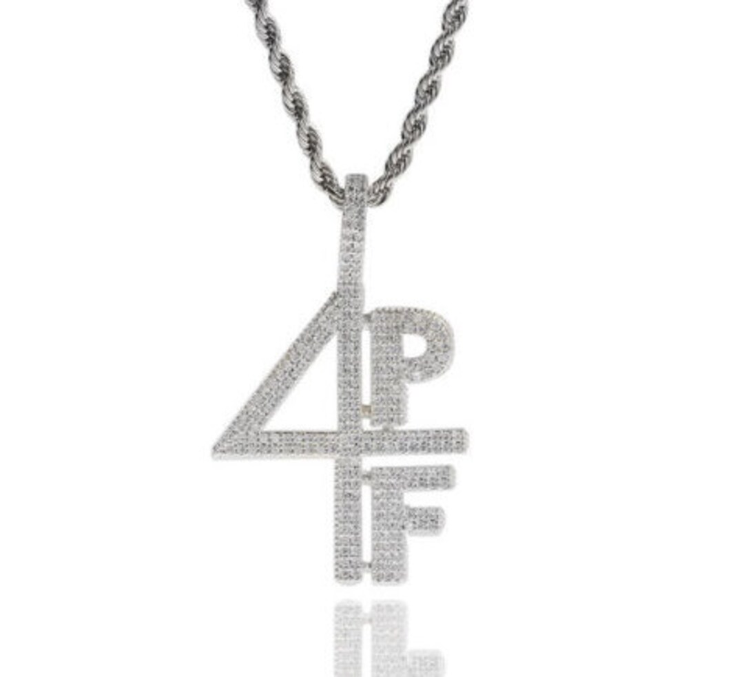 4PF Letters Hip Hop Pendant Chain Necklace Iced AAA Cz Gold - Etsy