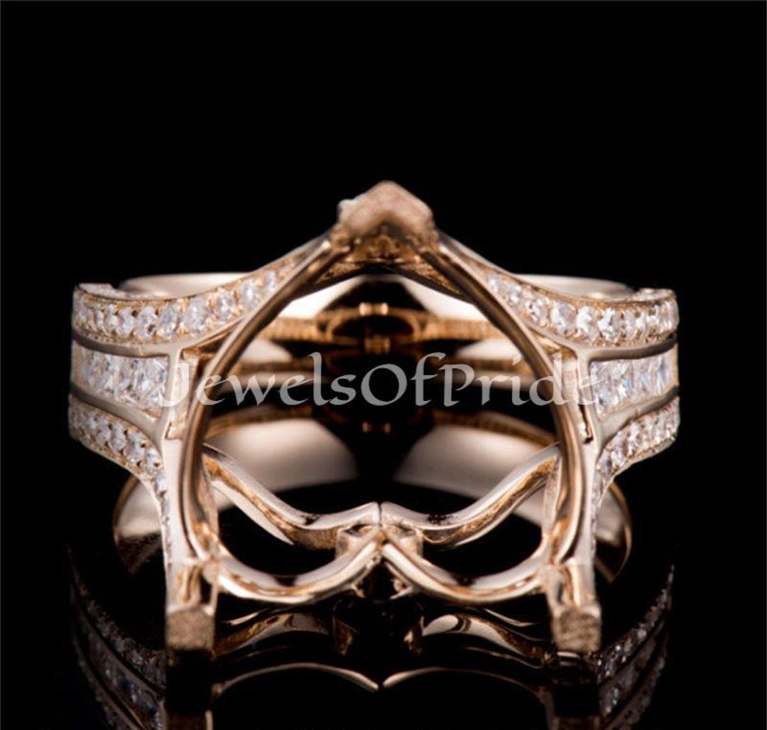 Custom Stone Size Heart Shape Semi Mount Ring , 925 Sterling Silver ...