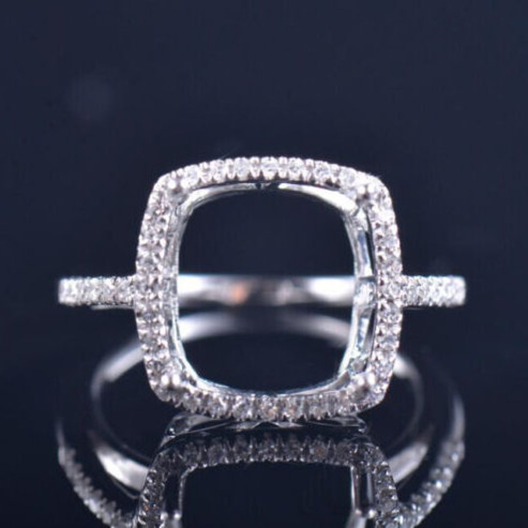 Cushion Semi Mount 12x12mm Cushion Ring Setting Diamond - Etsy